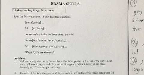 Drama worksheet