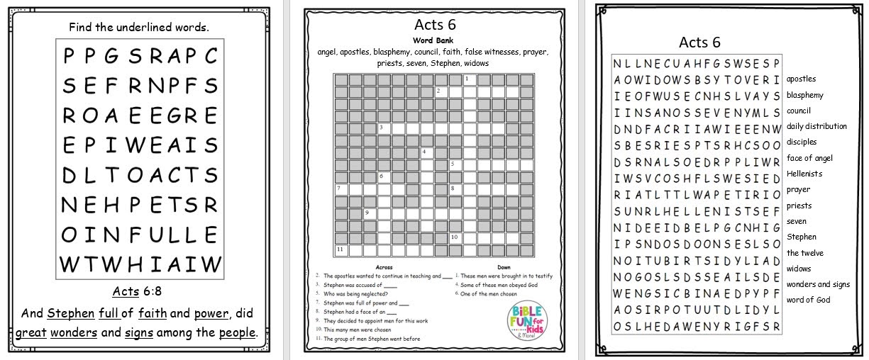 Acts Chapter 6 | Bible Fun For Kids