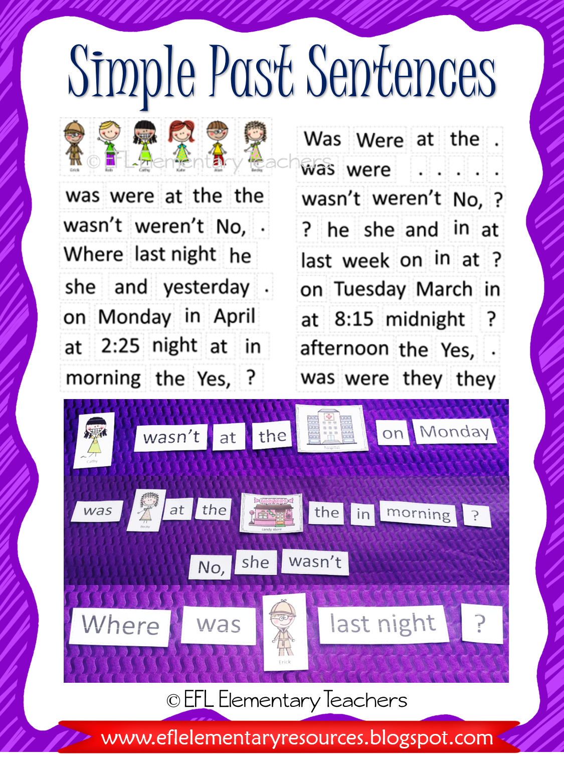 EFL Elementary Teachers: Simple past tense with town and prepositions ...