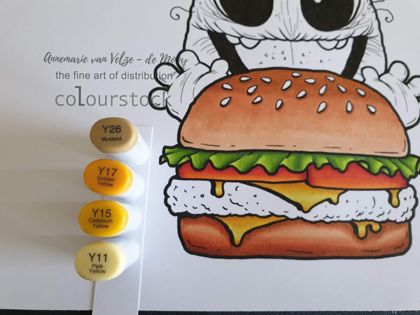 Colourstock: Copic cheeseburger monster