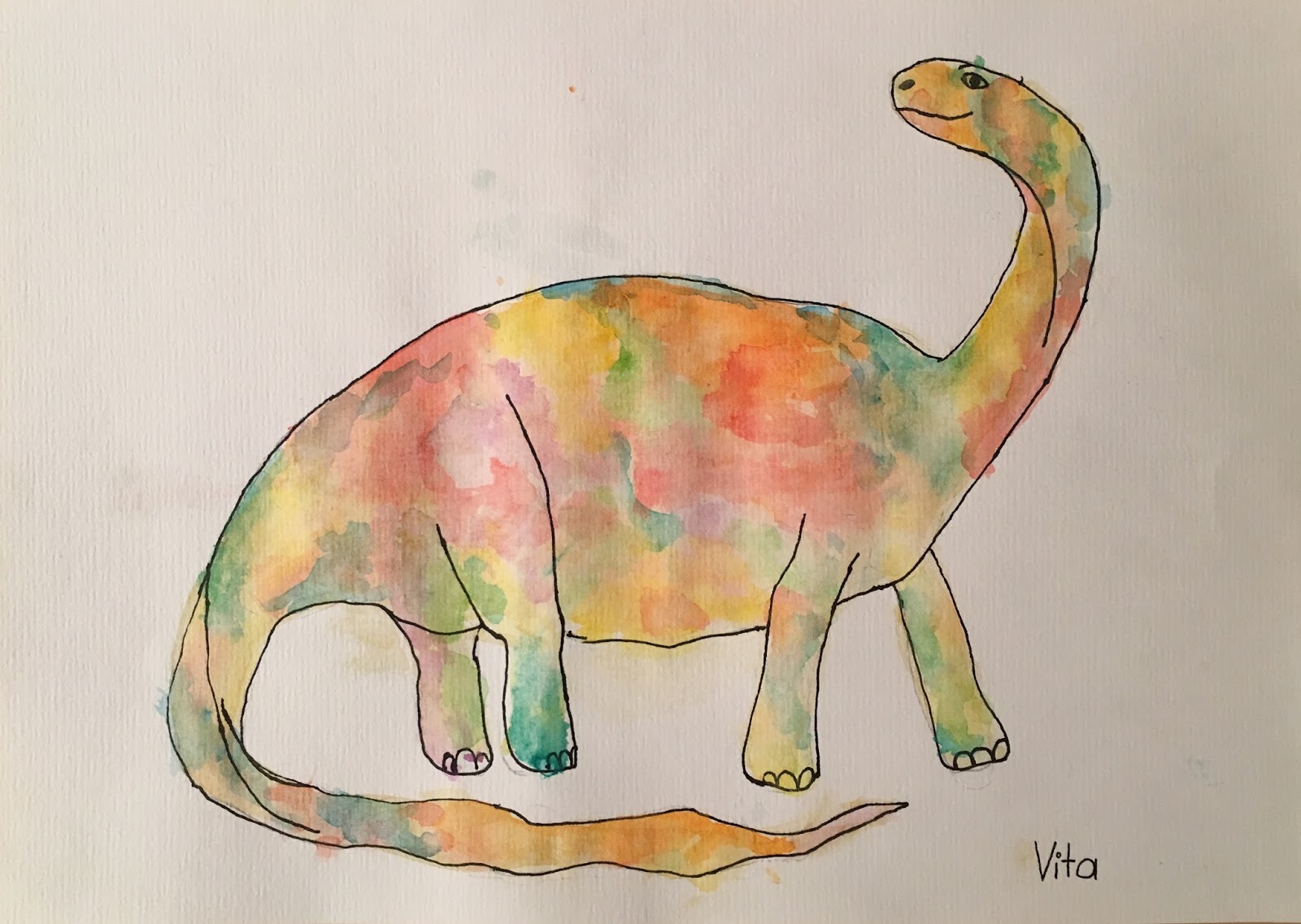 Art Room Britt: Watercolor Dinosaurs