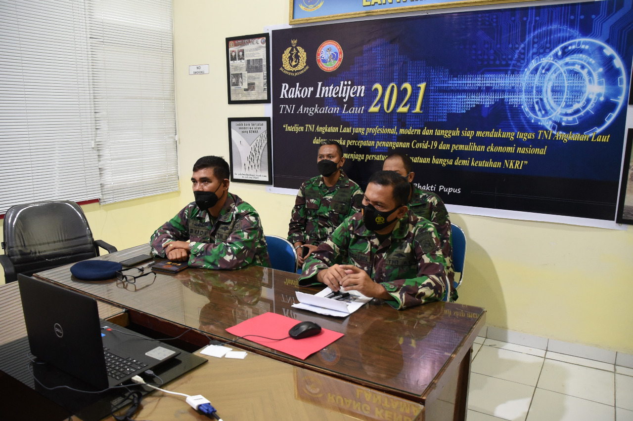 Pejabat Intelijen TNI AL Di Sulut Ikuti Rakor Intelijen Secara Virtual