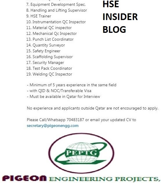HSE Insider : ( 15 ) HSE/EHS/SAFETY JOB VACANCIES/OPPORTUNITIES ...