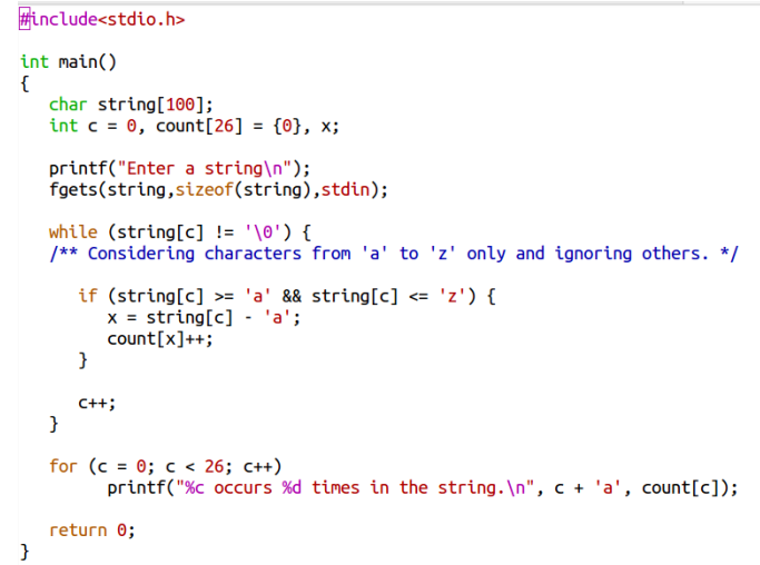 Calculate The Frequency Of Characters In A String ~ College Term Work Blog