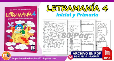 Cuadernillo JUGAMOS Y ESCRIBIMOS EN CURSIVA "LETRAMANÍA 4" para Inicial ...