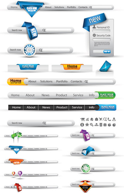Quality Graphic Resources: Modern Web Menus - Vector