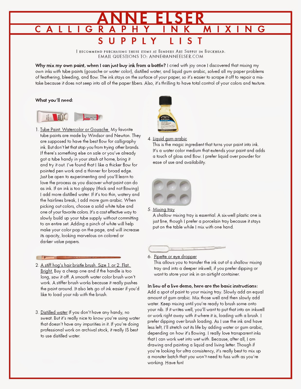 Anne Elser: Make your own ink recipe!