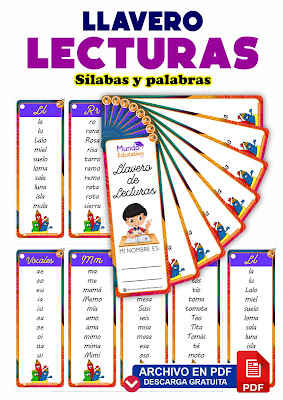 Práctico LLAVERO de LECTURAS "Sílabas y palabras"