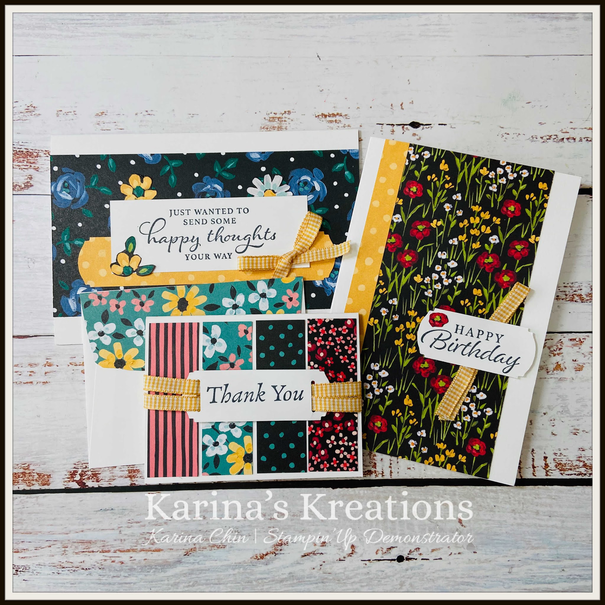 Easy and Fun Flower & Field Card Class - Karina Chin, Stampin' Up ...