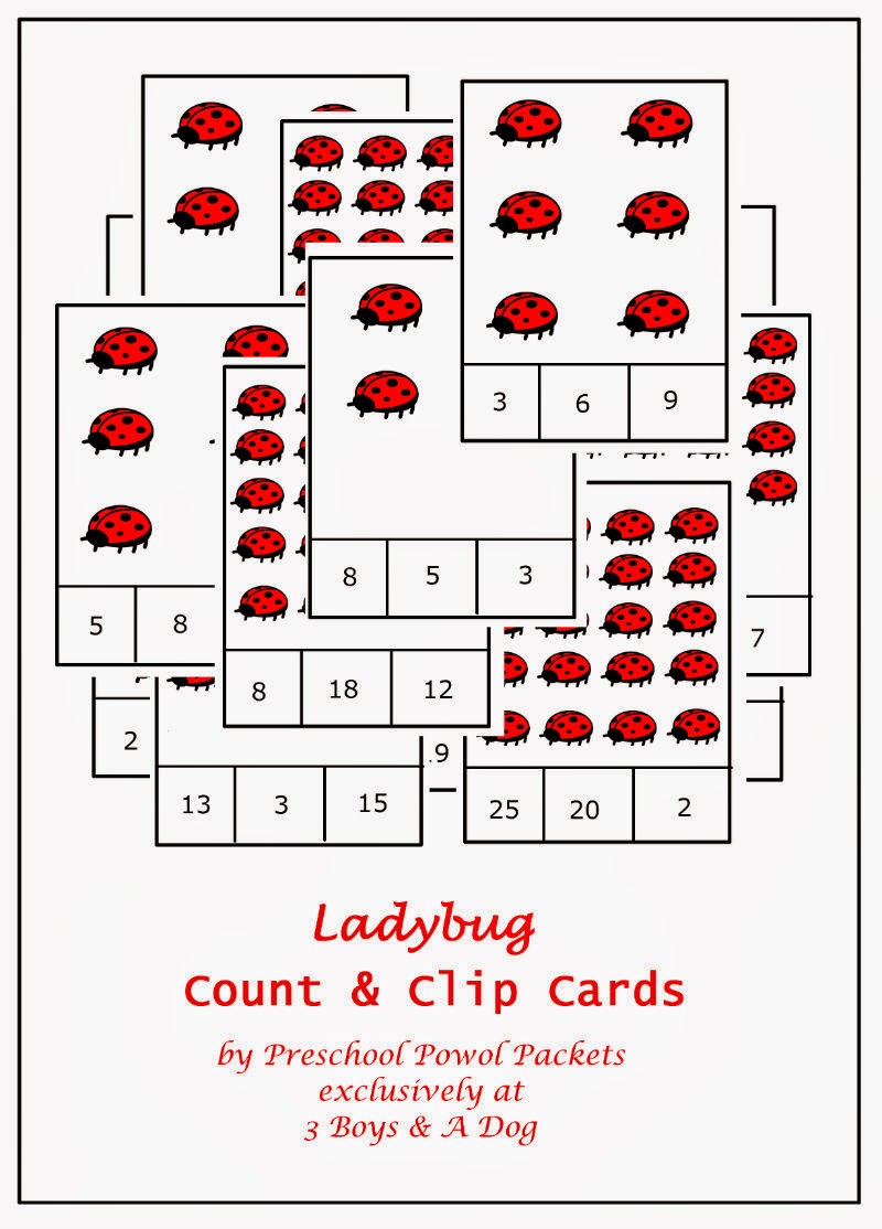 {FREE} Ladybug Count & Clip Cards AND More!! | Preschool Powol Packets