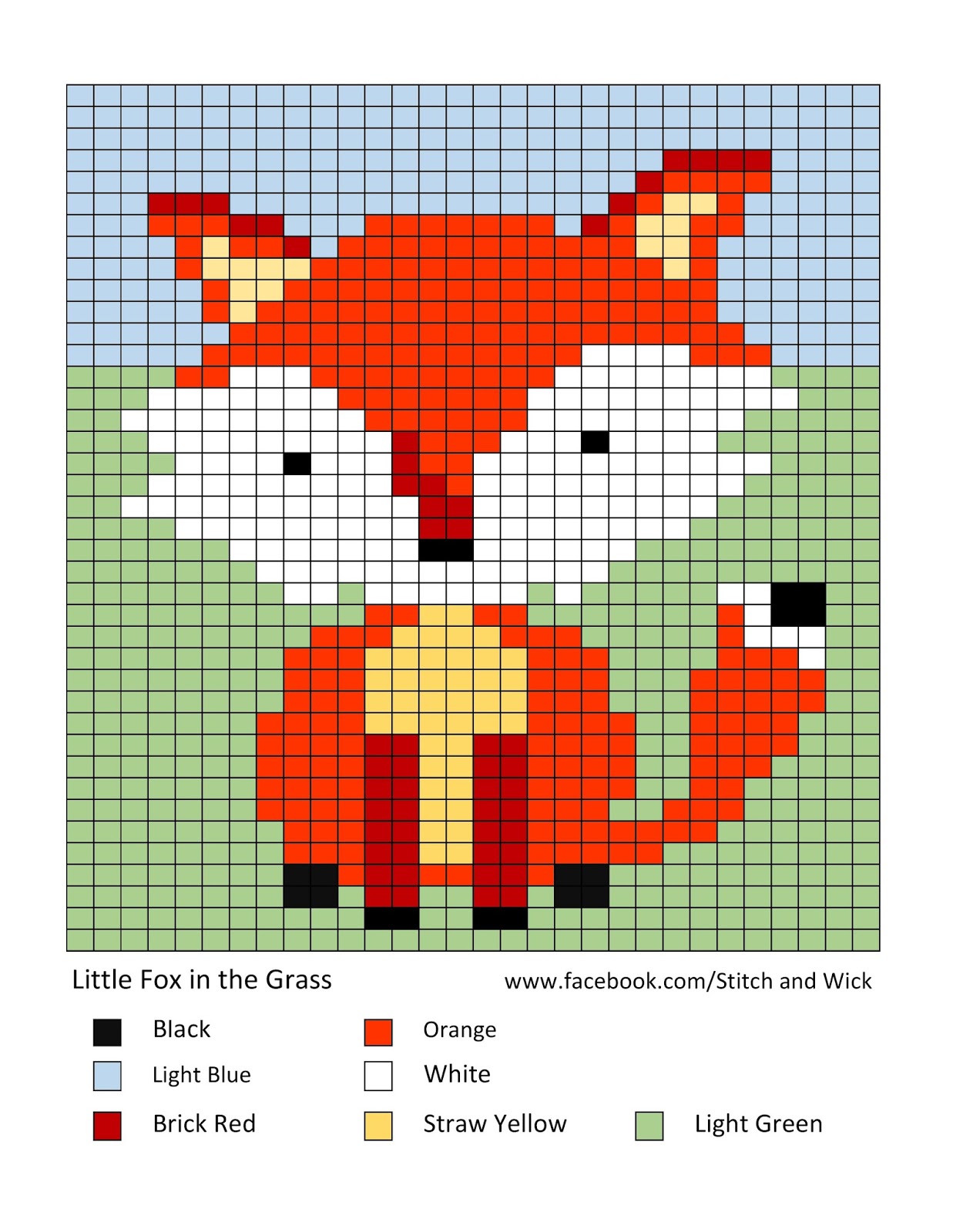 Stitch & Wick: {Little Fox in the Grass} FREE graph