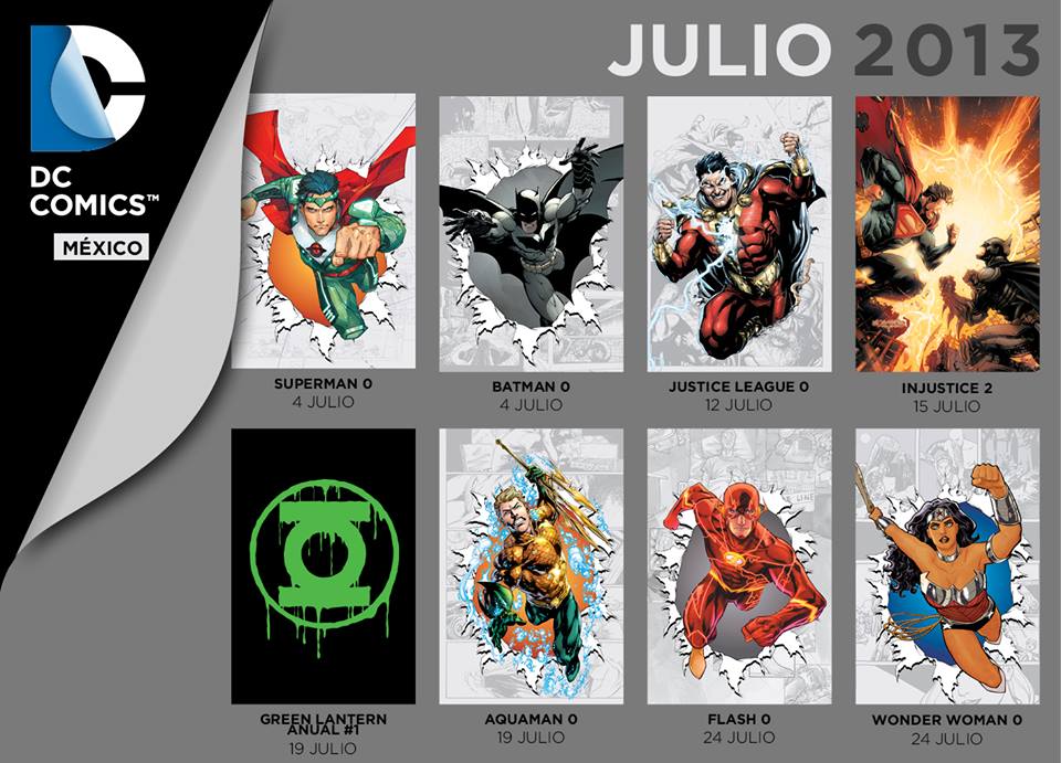 Daily Comics Mexico: Calendario DC Comics México Julio