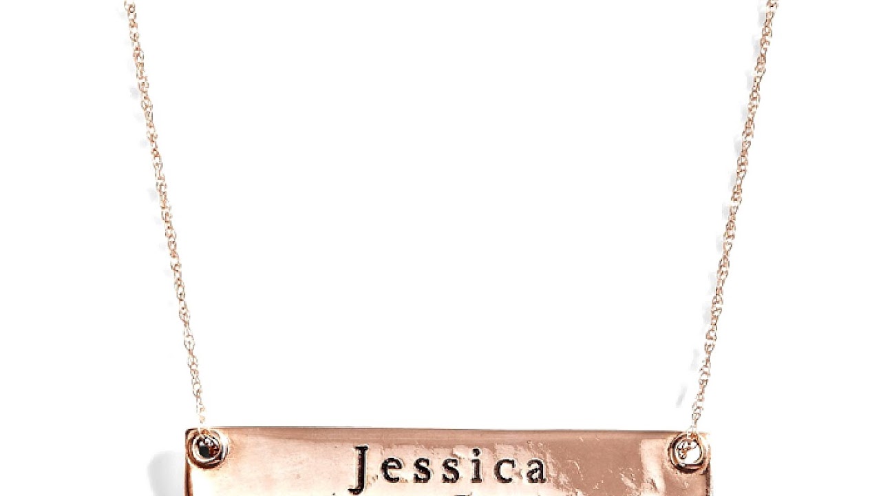 Real Gold Name Plate Necklaces - Gold Choices