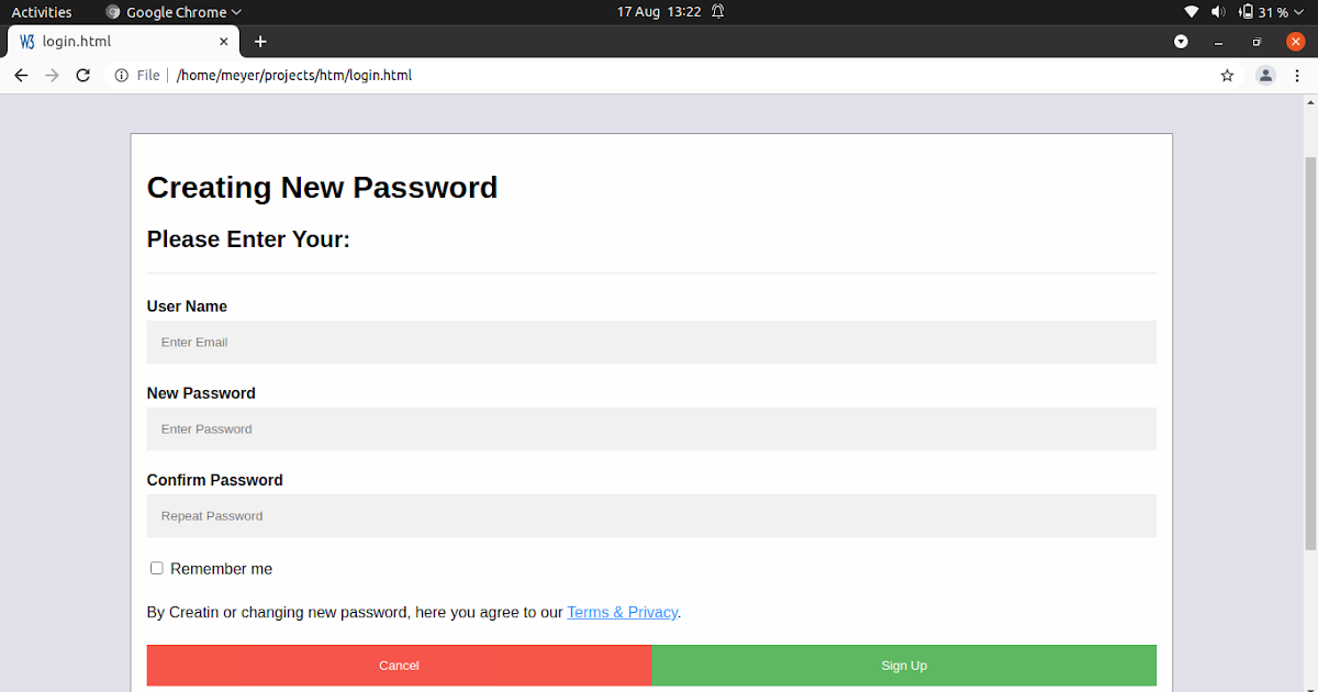 How To Create A Login And Forget Password Form Using 0500