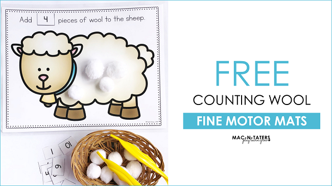 Sheep Wool Counting Freebie | Lets Play.Learn.Grow