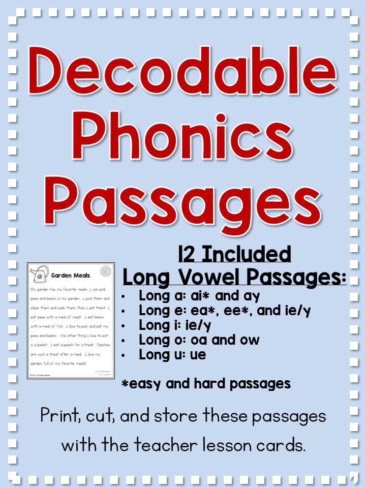 The Simple Teachers: Long Vowel Phonics Lessons and Decodable Passages