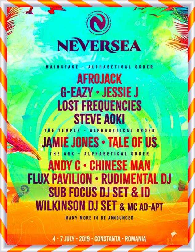 NEVERSEA 2019 Program pe zile. LINEUP artisti Scena Principala (Main Stage)