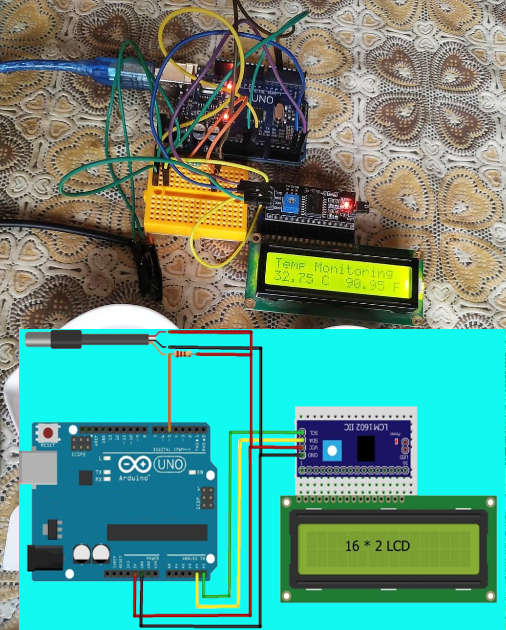Temperature Monitoring System with DS18B20 and Arduino
