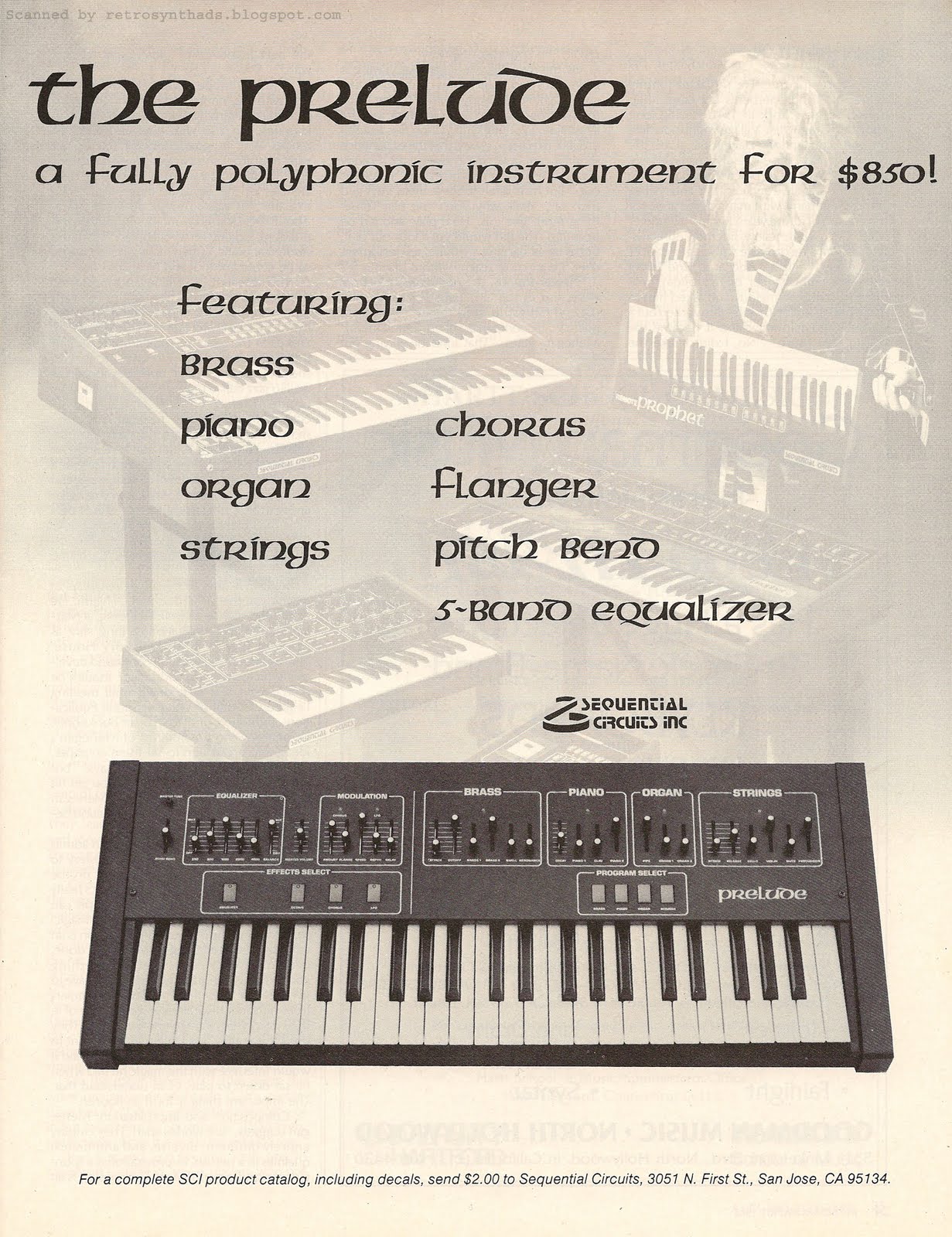 Retro Synth Ads: Sequential Circuits Inc. Prelude "Fully polyphonic ...