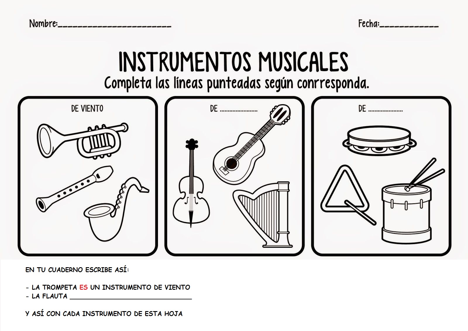YO APRENDO EN CASA CON MISS LILI: Vocabulario: Instrumentos musicales