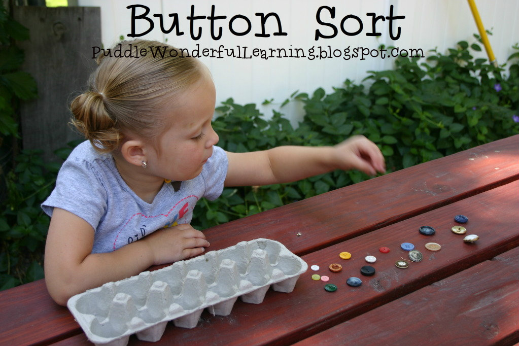 Puddle Wonderful Learning: Preschool Activities: Button Sort