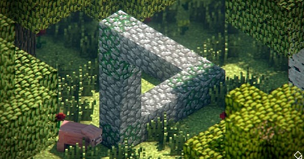 Impossible world site blog: Impossible triangle in Minecraft