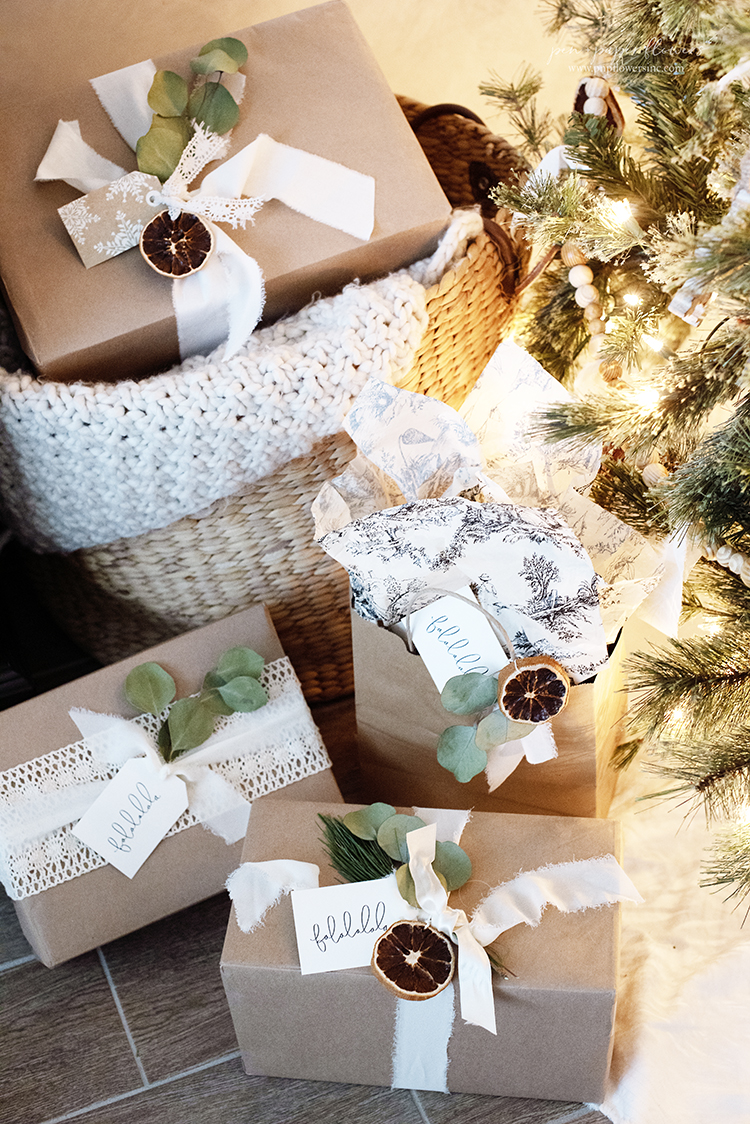 Pen + Paper Flowers: STYLING | Neutral + Natural Gift Wrapping Ideas