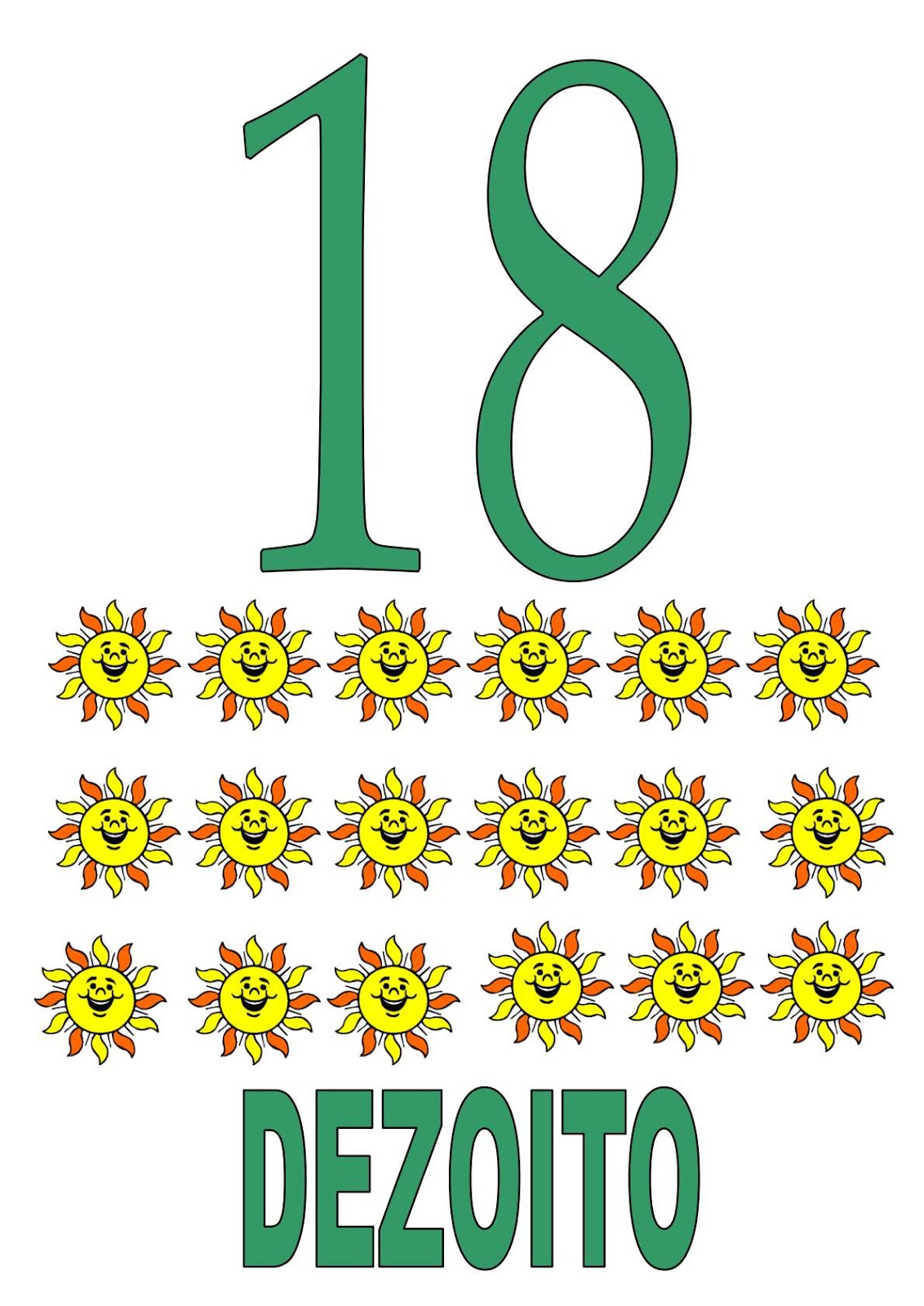 Cartazes dos números Cards coloridos e ilustrados com os números e as ...