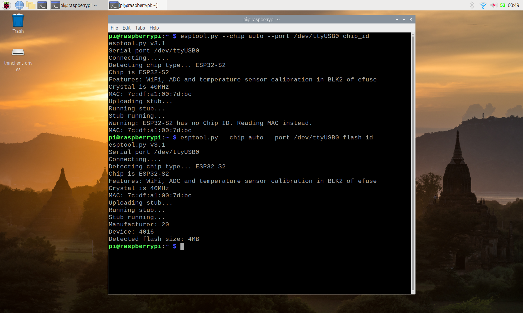 Embedded things: Identify ESP chip and flash using esptool