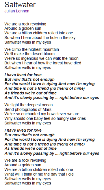 Cluster Choir: Lyrics