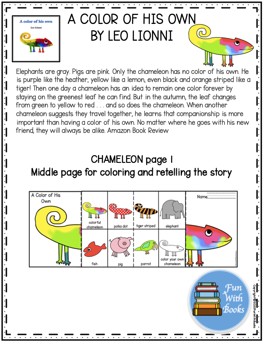 A COLOR OF HIS OWN BOOK CRAFT ~ Book Units by Lynn