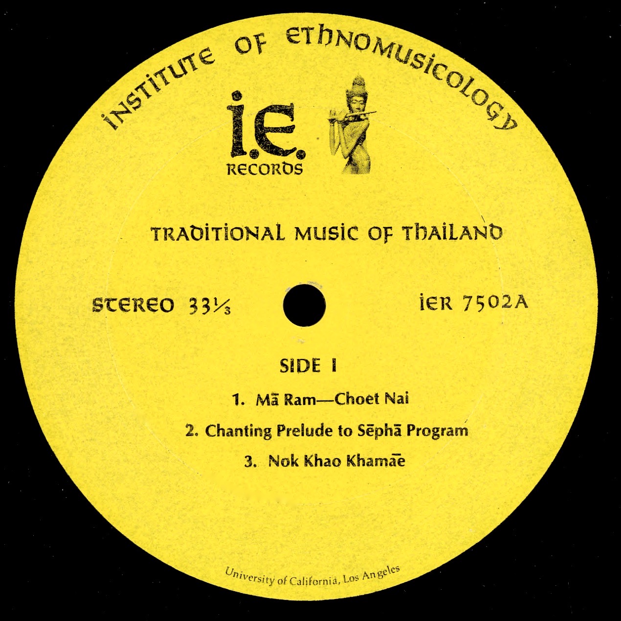 World Music Village: Traditional Music of Thailand -- an LP recorded in ...