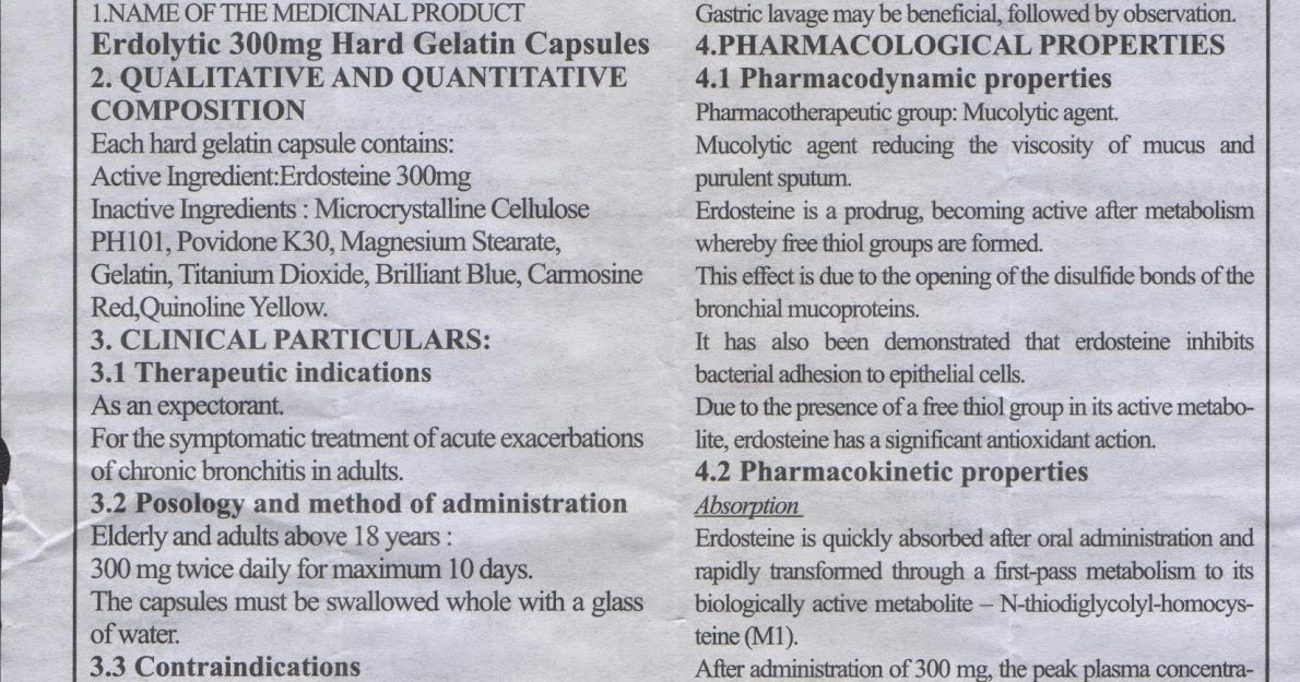 Drug Pamphlet: Erdolytic