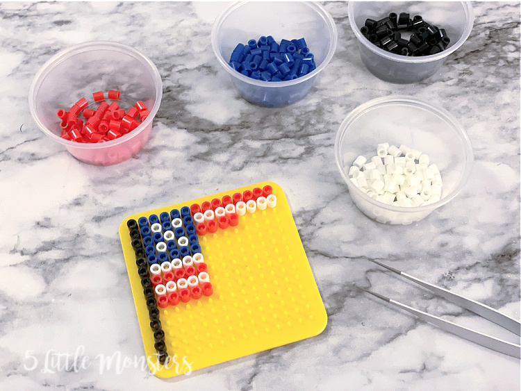 5 Little Monsters: Patriotic Perler Bead Designs