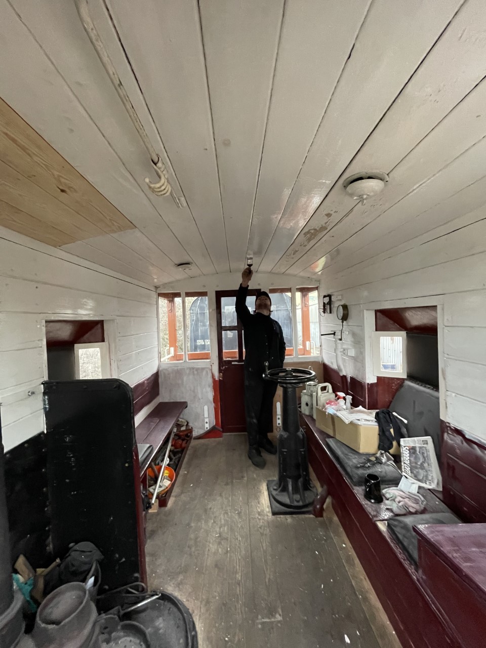 North Tyneside Steam Railway: Brake van painting