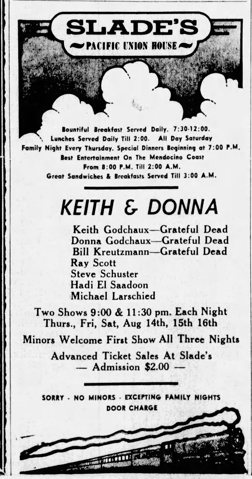 Lost Live Dead: Keith and Donna Band, Tour History 1975