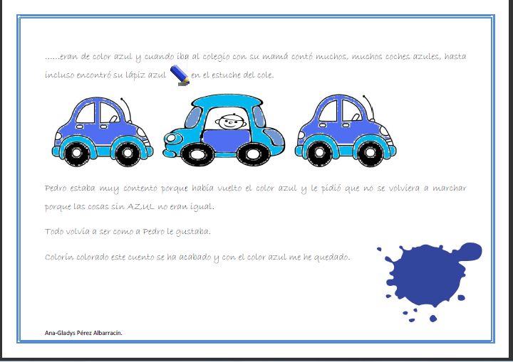 Relatos para Imaginar: Cuento para aprender el color azul.