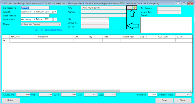 GST Credit Note Receipt Help Guide