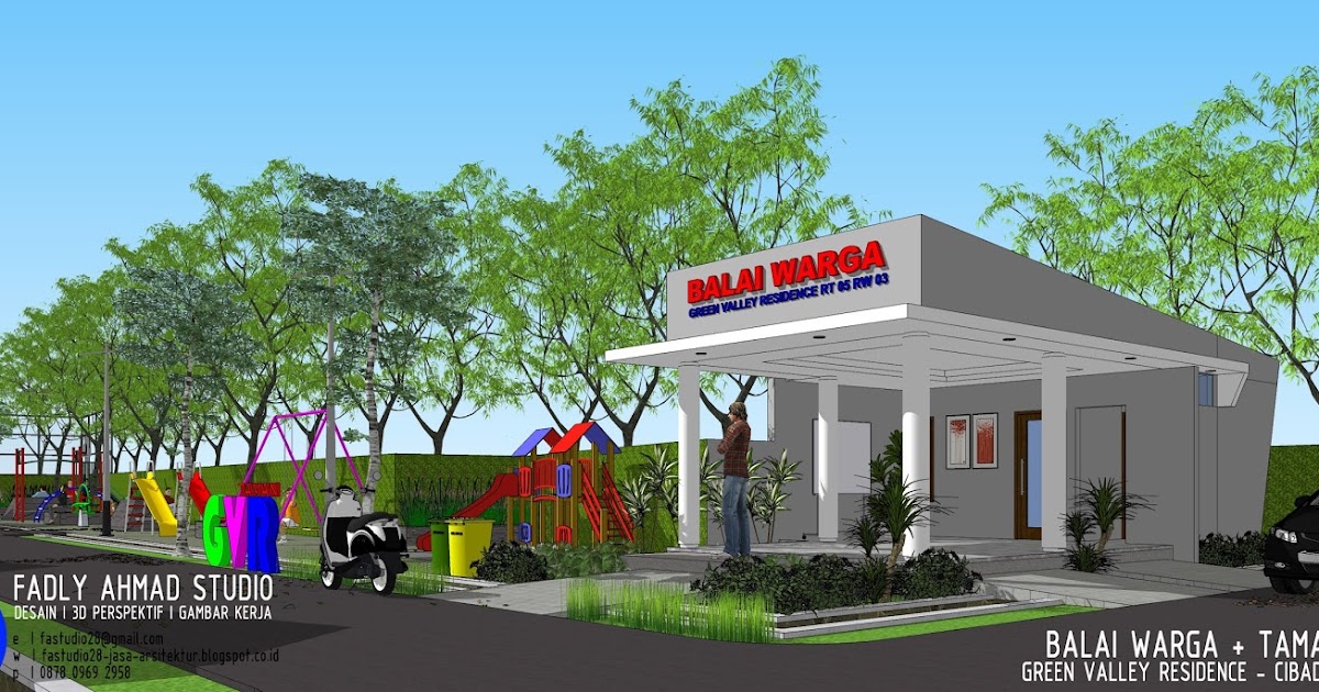 Jasa Arsitektur : Perencanaan Balai Warga + Taman Bermain Green Valley ...