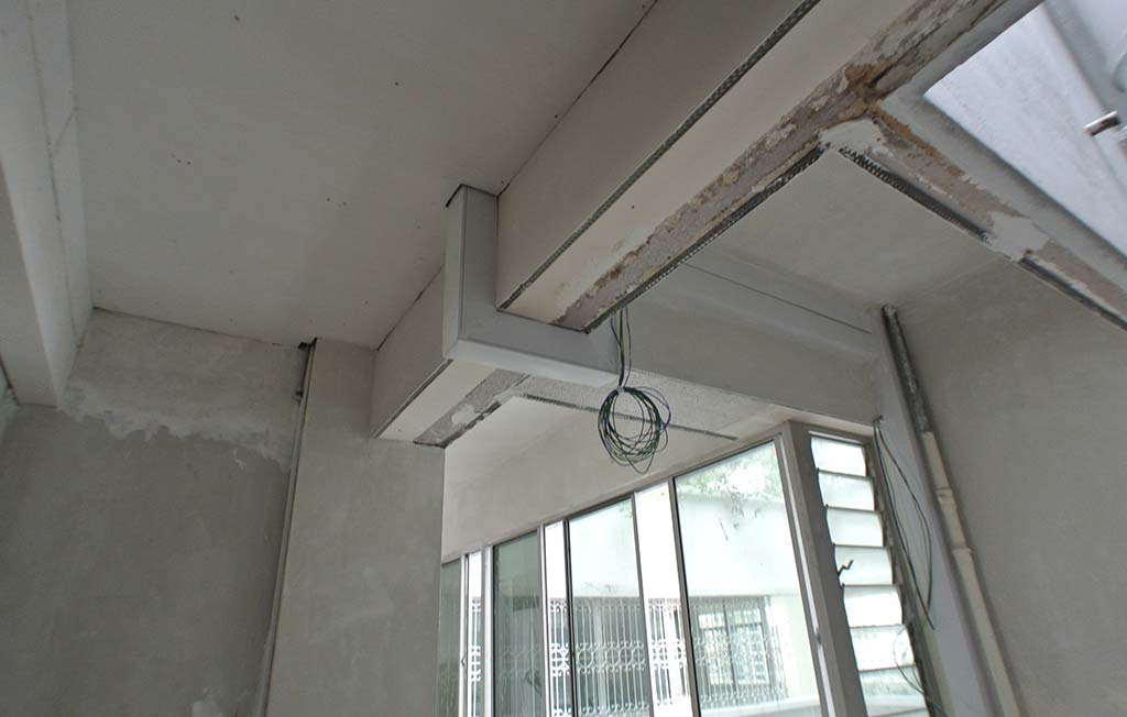 butterpaperstudio: Reno@432B - Air con trunking, dry partition works ...