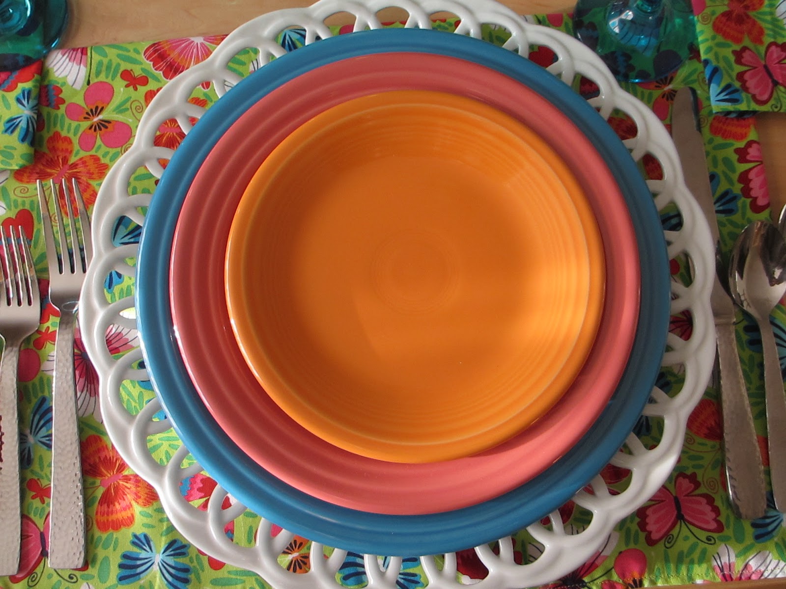 The Welcomed Guest: Fun Butterflies and Fiestaware Table
