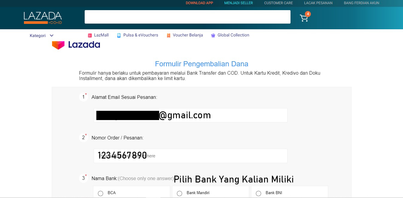 Cara Melakukan Pengembalian Dana [Refund] di Lazada