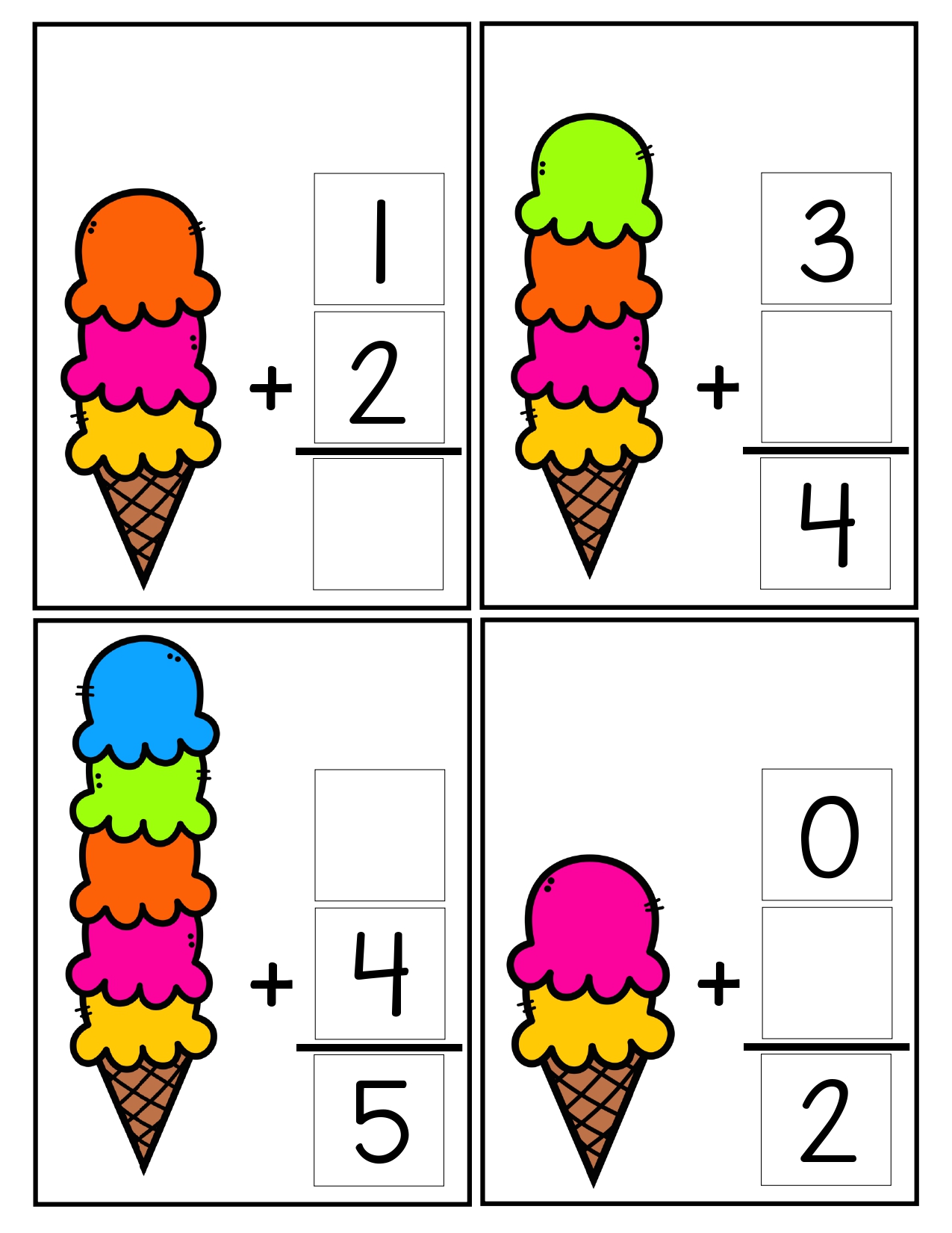 Sumas para preescolar