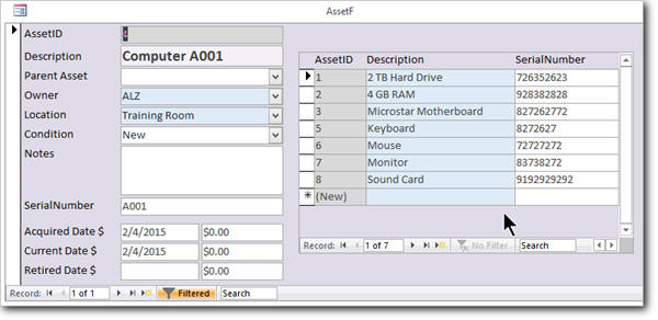 Asset Management Access Database - Collage Template