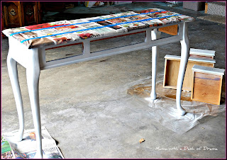 Mama With a Dash of DIY Drama: Updating My Workspace - pretty painted table