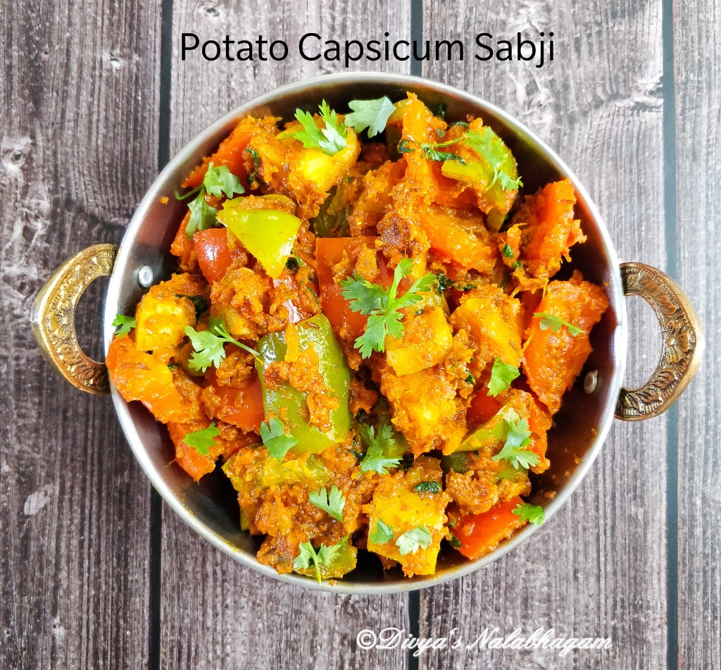 Aloo Simla Mirchi Sabji | Potato Capsicum Sabji - Divya's Nalabhagam