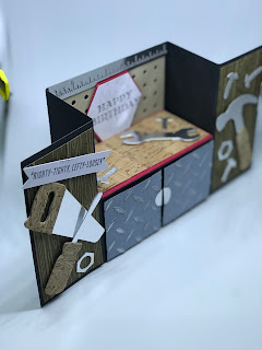 Ink Responsibly With Tan: Tool Bench Fold Card