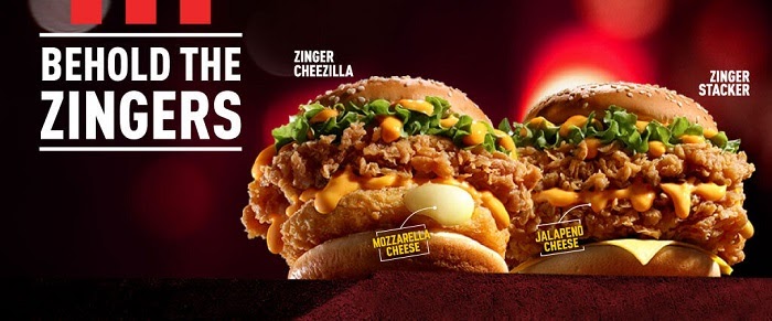 KFC Zinger Stacker and Zinger Double Down Burgers | Tekkaus® | Malaysia ...