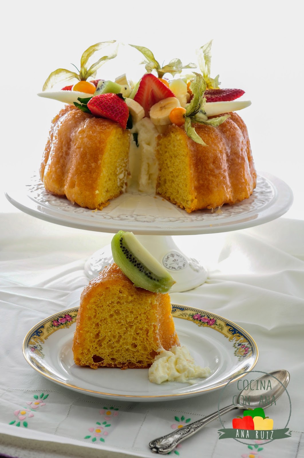 SAVARÍN CON CREMA Y FRUTAS - Cocina con Ana