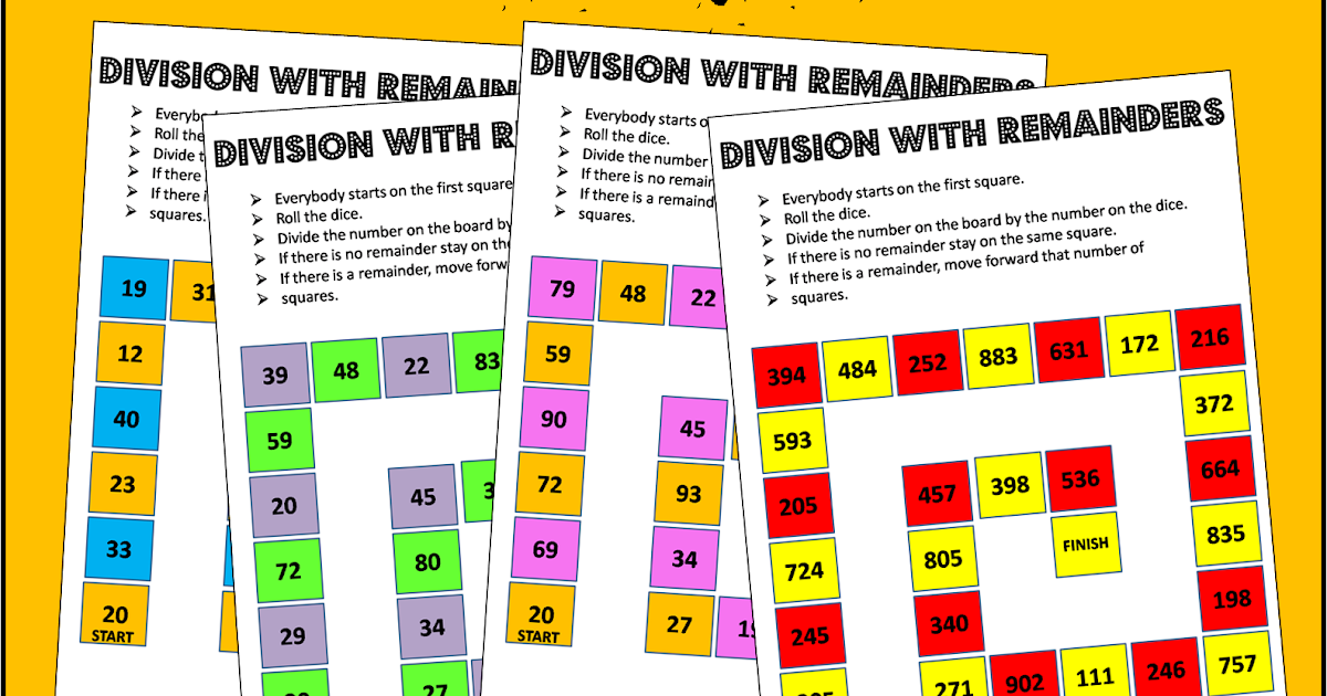 A Crucial Week: Freebie: Division with Remainders Board Game